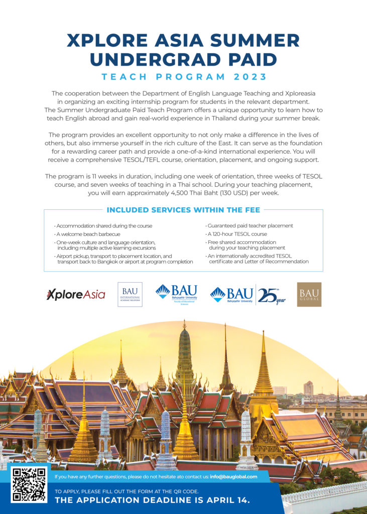 Xplore Asia Summer Undergrad Paid - Aday.BAU